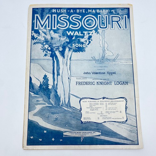1914 Hush-a-bye, Ma Baby Missouri Waltz Frederic Knight Logan Eppel ...