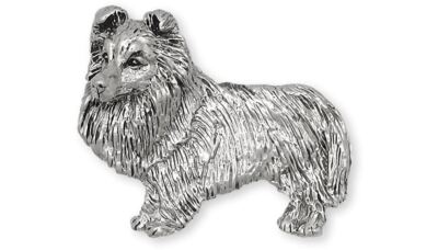 Sheltie Brooch Pin Jewelry Sterling Silver Handmade Sheltie Brooch Pin ...