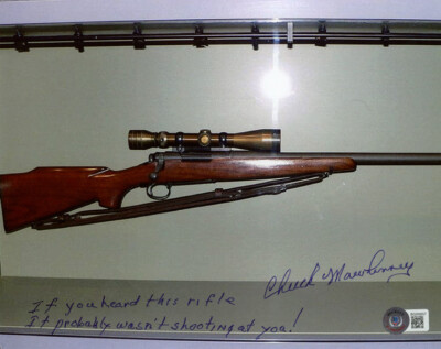 CHUCK MAWHINNEY SIGNED 8x10 PHOTO + HUGE INSCRIPTION MARINE SNIPER ...