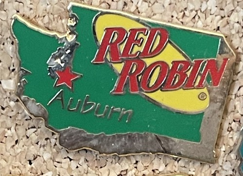Red Robin YUM Restaurant AUBURN WASHINGTON State Map Outline Pin Rare ...