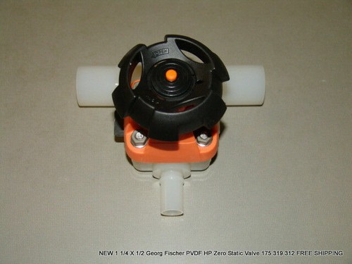 NEW 1 1/4" X 1/2" Georg Fischer PVDF Zero Static Valve 175 319 312 FREE ...