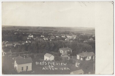 1907 Alton, Iowa - REAL PHOTO Town Overview - Vintage Postcard | eBay