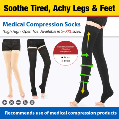 Medical Thigh High Compression Stockings Support Hose Surgical ...