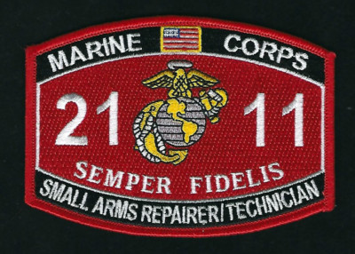 MOS 2111 SMALL ARMS REPAIR TECHNICIAN PATCH US MARINE PIN UP VETERAN ...