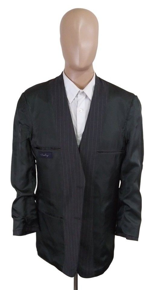 Coppley Two Piece Gray Wool Brown Stripe Suit 40R Pants 32X29.5 | eBay