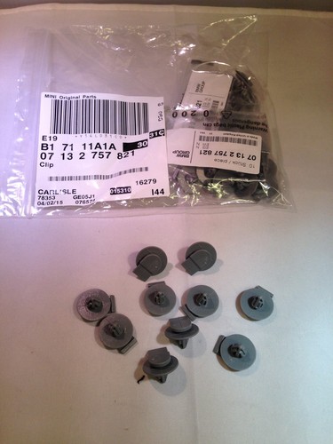 MINI GENUINE GREY WHEEL ARCH CLIPS X10 OF 07132757821 | eBay UK