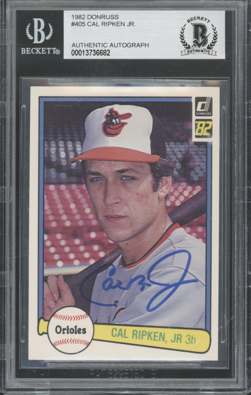 1982 Donruss #405 Cal Ripken Jr Autograph RC Rookie BAS Beckett ...