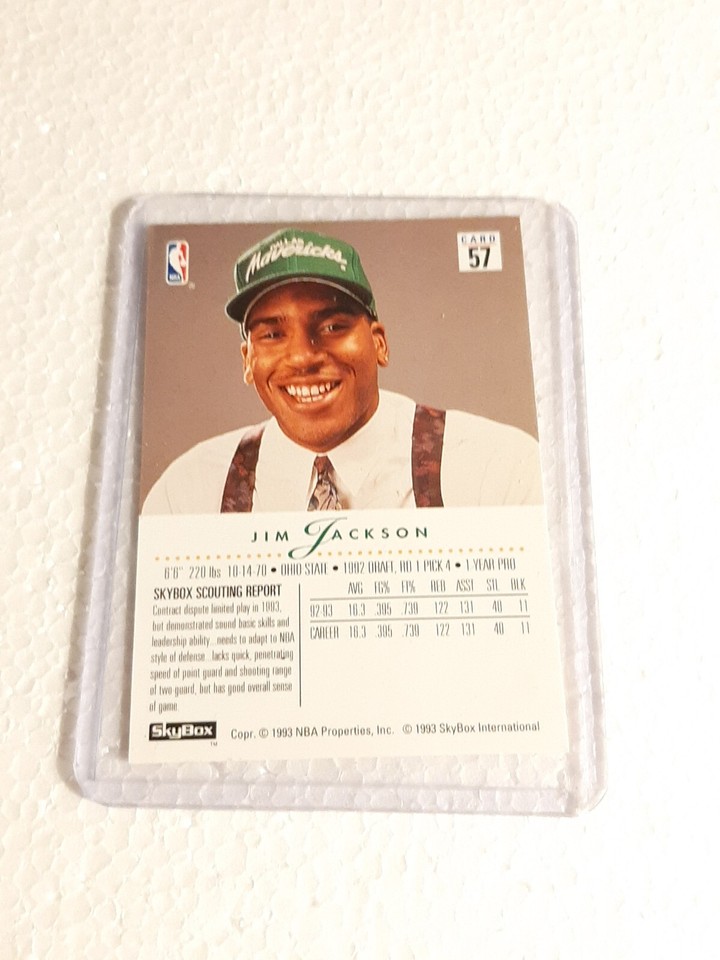 1993 Skybox Premium Jim Jackson RC Rookie Card #57 Dallas Mavericks | eBay