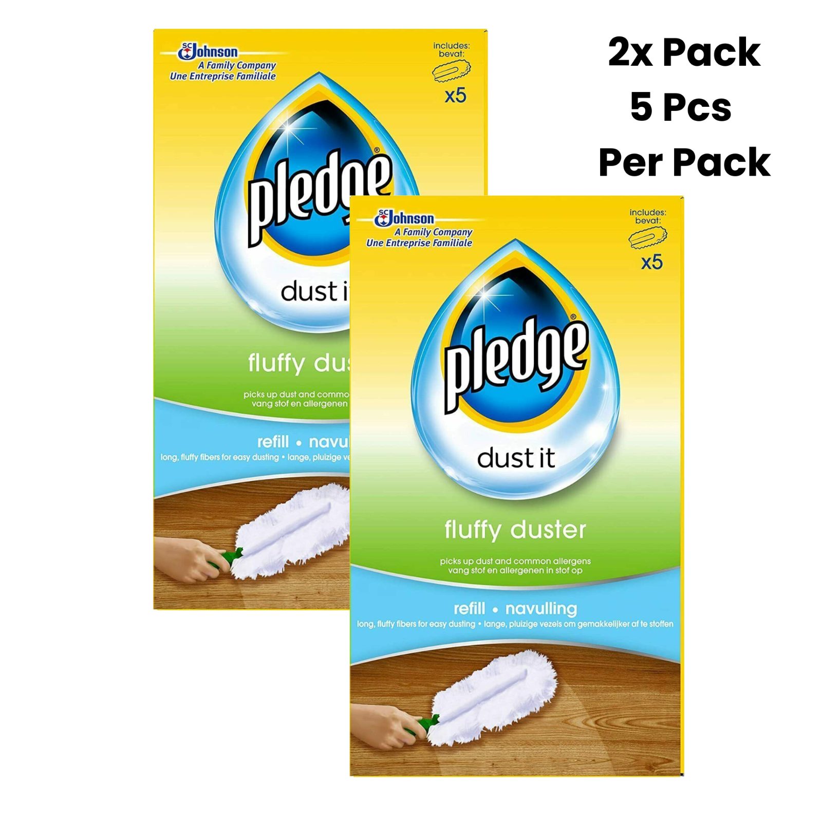 5 Peices Pledge Fluffy Duster Refill Efficient dust removal Long ...