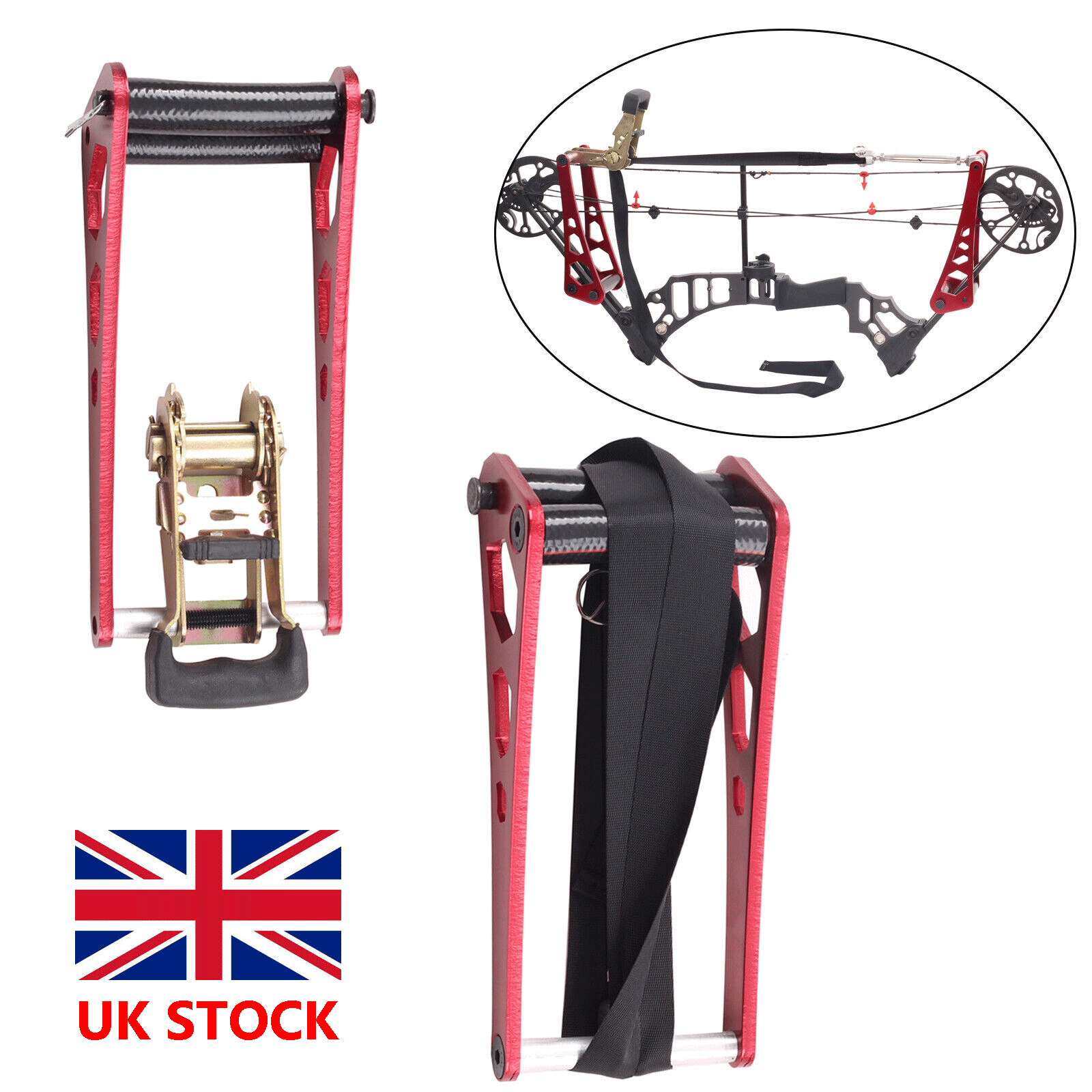 Red Ratchet Style Portable Bow Press Aluminum Alloy Compound Bow Press ...