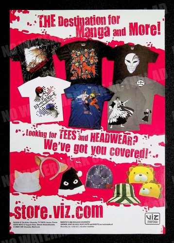 Viz Store Anime T-Shirts 2009 Bleach Death Note Print Magazine Ad ...