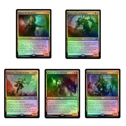 COMMANDER 2015 OVERSIZED COMPLETED FOIL SET LEGENDARY CREATURE CARD LOT ...
