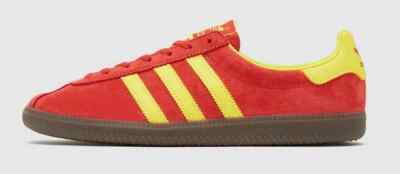 Adidas Originals Athen Red Suede & Yellow Stripes BNIBWT | eBay UK