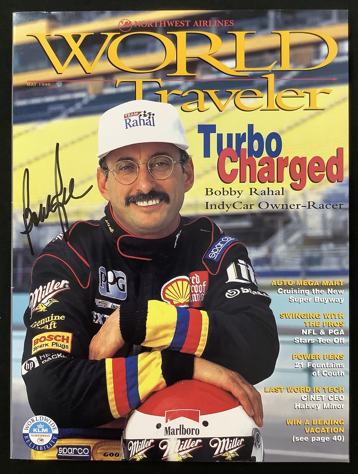 Bobby Rahal Signed World Traveler Magazine May 1996 Racing Auto IndyCar ...