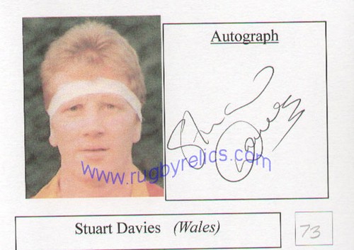 Stuart Davies WALES RUGBY INTERNATIONAL SIGNED PHOTO CARD | eBay