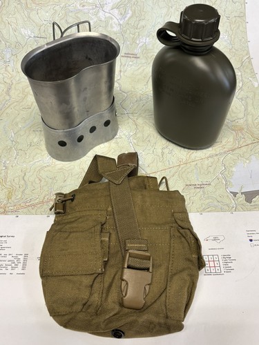 USGI USMC 4pc Canteen + Cup + Stove + Pouch Kit Coyote Brown MOLLE | eBay
