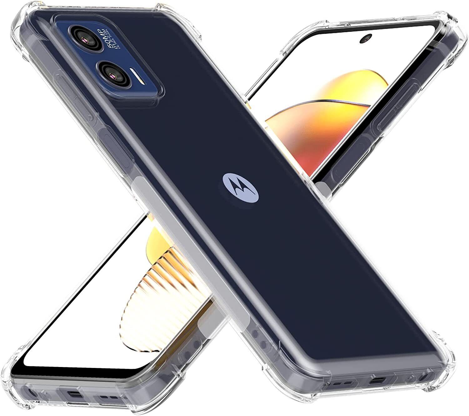 For Moto G73/5G/G13/E13 5G Case, Clear Silicone Slim Shockproof Gel ...