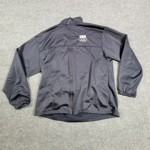 USA Olympics Committee Jacket Mens XL Black Zip Up Long Sleeves ...