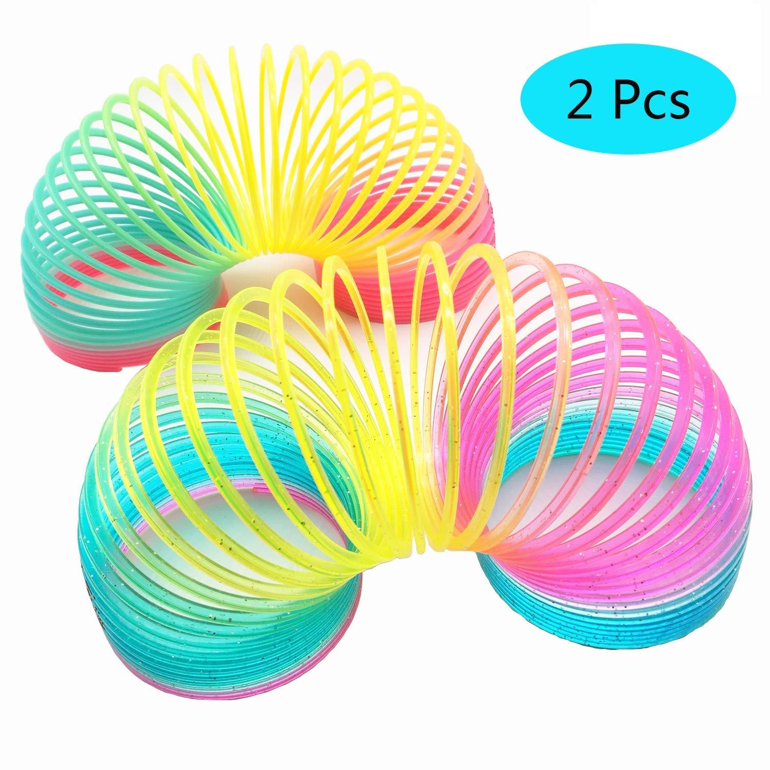 US Plastic Magic Rainbow Coil Spring Colorful Novelties Educational Toy ...