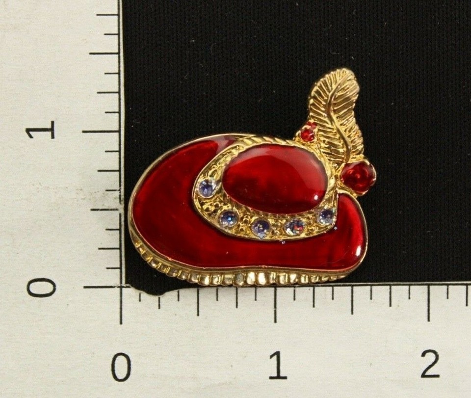 Vintage 1970’s Style Pimp Hat Enamel & Rhinestone Brooch | eBay