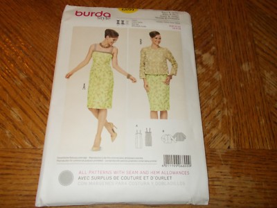 Burda Style Pattern 6899 Ms Close Fit Dress w/Seam Detail & Over Jacket ...