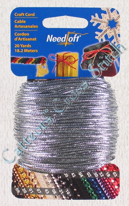 Plastic Canvas Cord Needloft Solid Metallic Silver 55021 Yarn Craft 20 ...