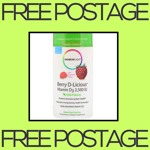 NEW Rainbow Light, Berry D-Licious, Vitamin D3, Raspberry, 2,500 IU ...