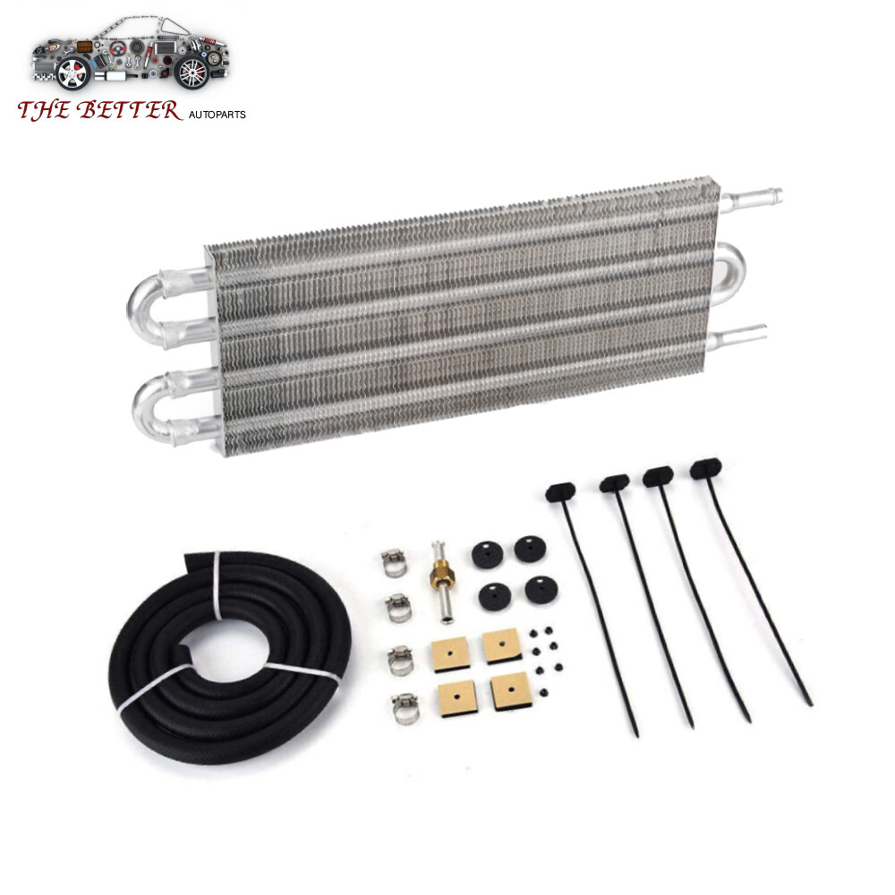 Transmission Oil Cooler + Hose /Mounting Kit 4 Row Radiator Auto-Manual ...