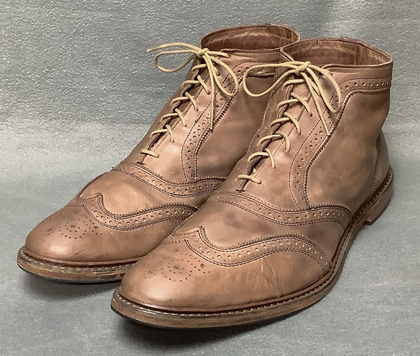 rare ALLEN EDMONDS CRONMOK Cognac Wingtip Brogue Leat… - Gem