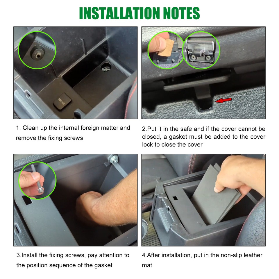 Center Console Storage Box Gun Safe Box 00016-86184 For 2010-2024 ...