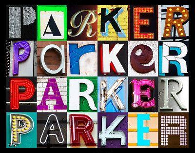 PARKER Name Poster featuring photos of actual sign letters | eBay