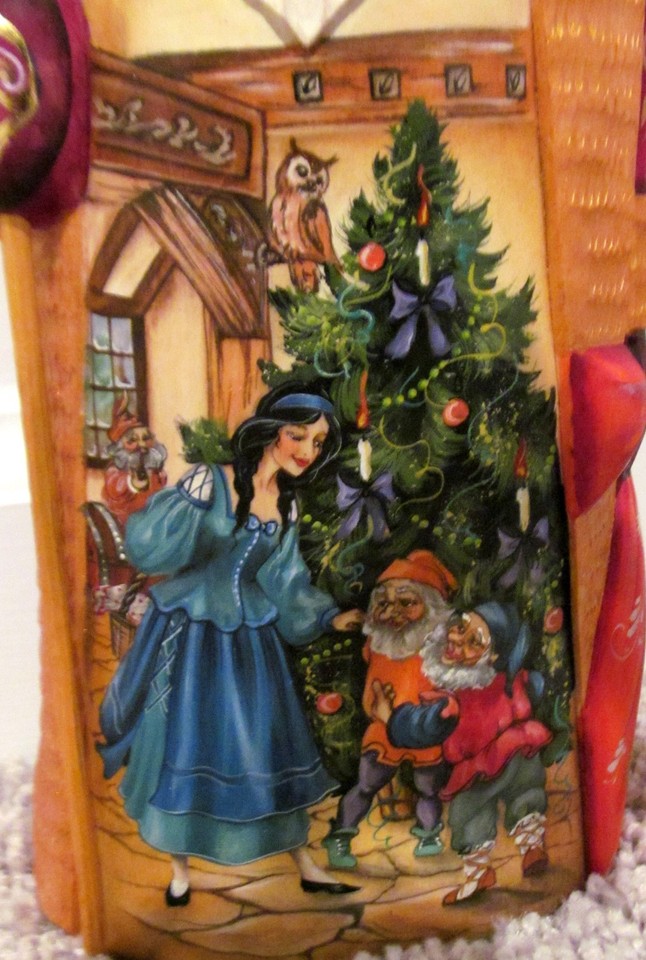 Hand-carved Russian / Ukraine Santa Claus "Ded Moroz" 9 3/4" Snow White ...