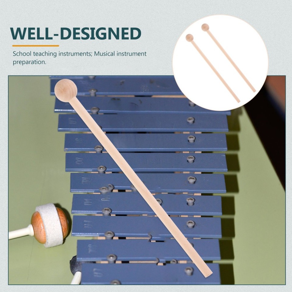 6 Pcs Musical Instrument Percussion Wood Mallets Drum Collection ...