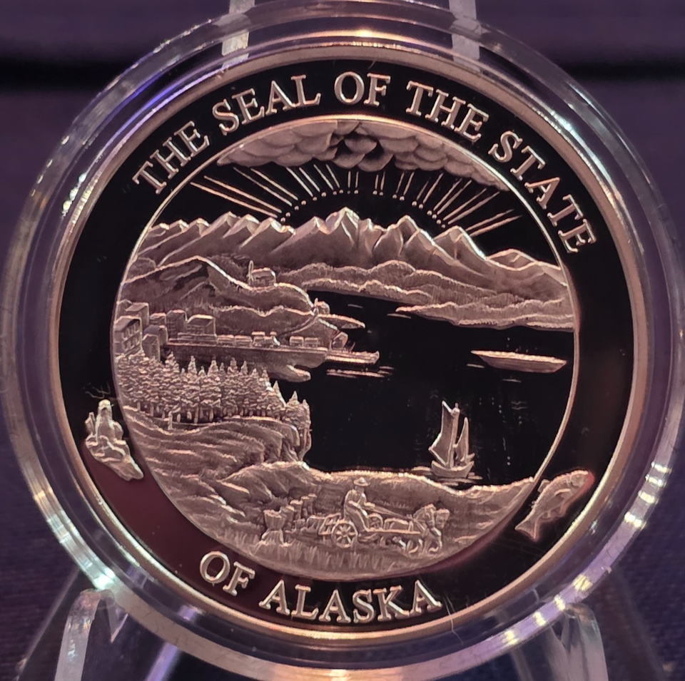 Alaska Mint Sport Fishing 2002 Silver Medallion Proof .999 Silver 1 oz ...