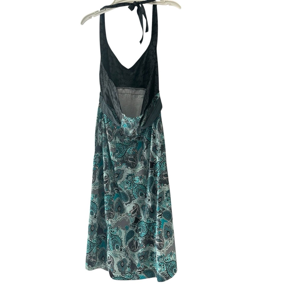 Athleta Pack Everywhere Halter Dress Women's Green Paisley Print Size ...