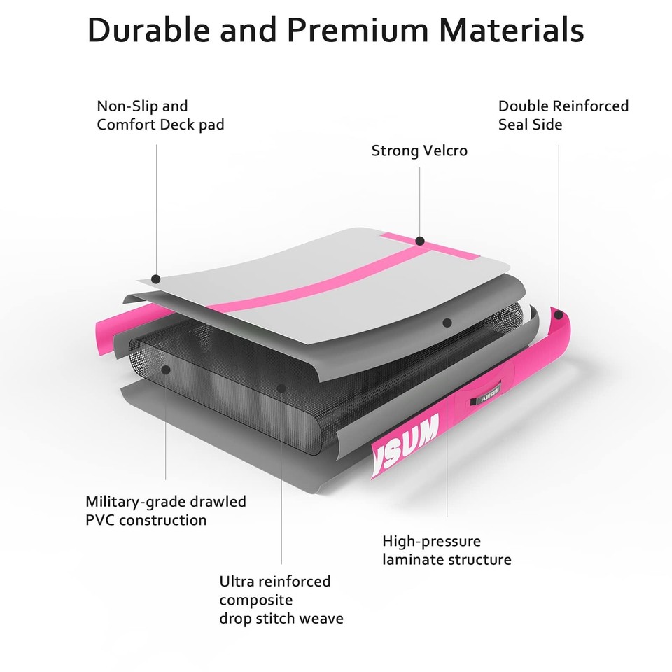 AWSUM Inflatable Air Gymnastics Mat 10ft/13ft/16ft/20ft/23ft Training ...