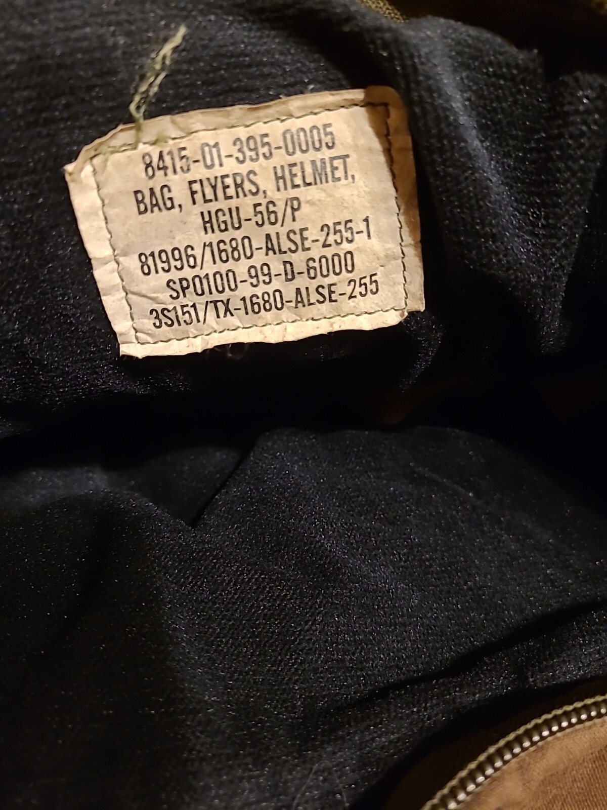 US Military HGU-56/P Flyers Helmet Bag NSN:8415-01-395-0005 (USED) | eBay