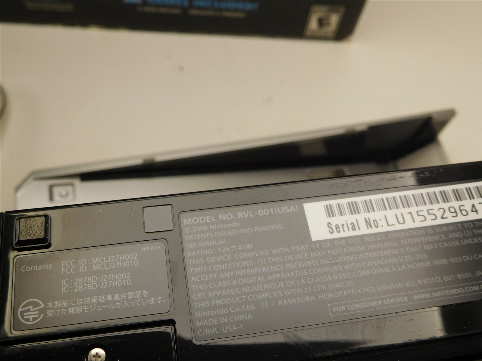 Nintendo Wii Console Sensor Bar Cords BLACK RVL-101 FAST SHIP Box ...