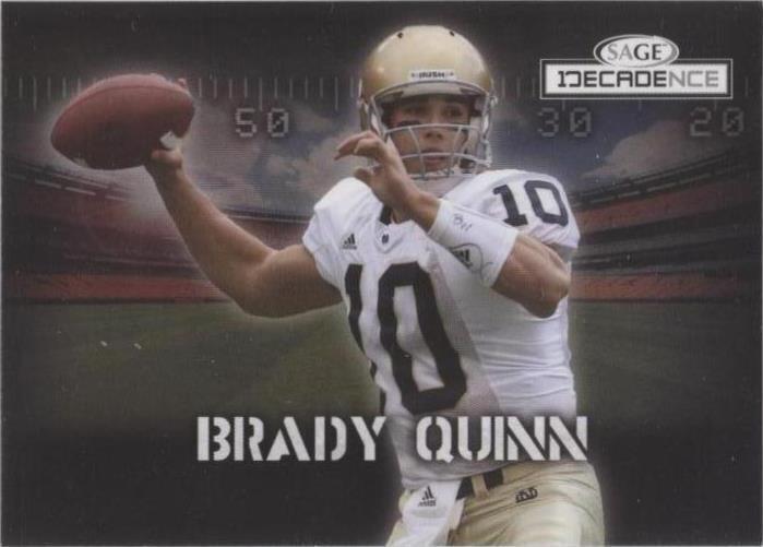 2007 SAGE Decadence - Brady Quinn #15 (RC) for sale online | eBay