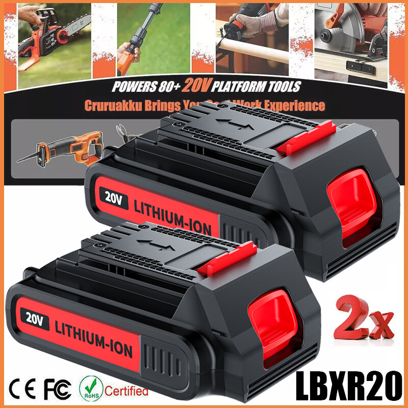 2Pack 20V Lithium-ion Battery for BLACK DECKER 20 Volt LBXR20 LBX20 ...