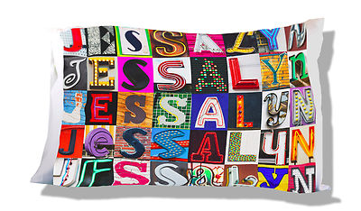 JESSALYN Personalized Pillowcase featuring the name in photos of sign ...