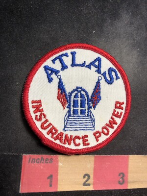 Vtg ATLAS INSURANCE POWER Advertising Patch - Insurance Industry C80X ...