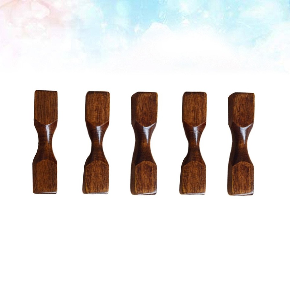 5pcs Japanese Style Creative Dumbbell-shaped Wooden Chopsticks Rest ...