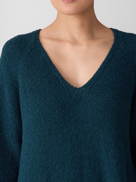 NWT Eileen Fisher Womens Sweater Fluff Winter V-Neck Organic Cotton Top ...