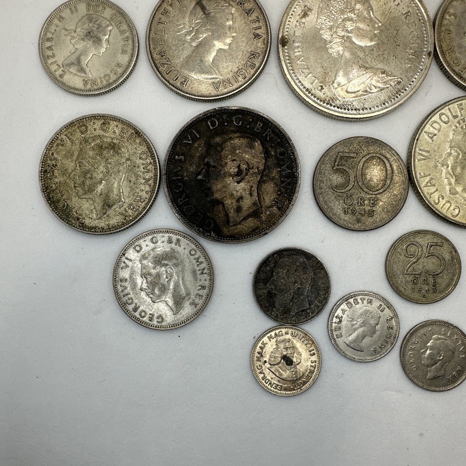 Lot Of 22 Foreign Silver Coins Various Countries Fineness And Dates | eBay