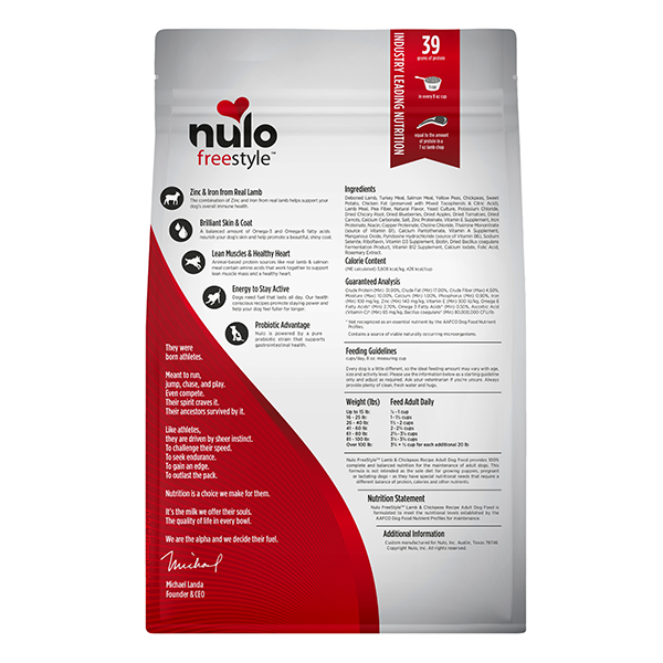 Sale! Nulo FreeStyle Adult Grain-Free Lamb&Chickpeas Dry Dog Food ...