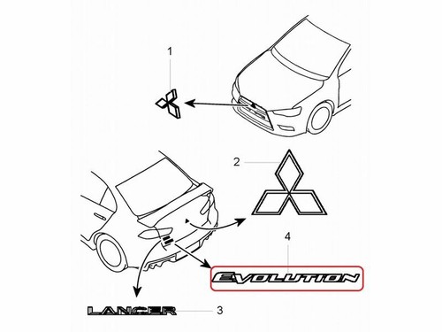 [NEW] JDM Mitsubishi Lancer EVOLUTION CZ4 Emblem Rear "EVOLUTION ...