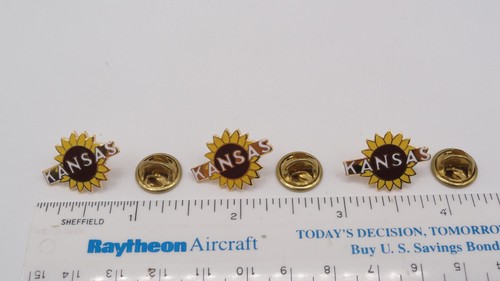 Lot Of 3 Kansas KS Sunflower State Flower Travel Souvenir Metal Hat ...