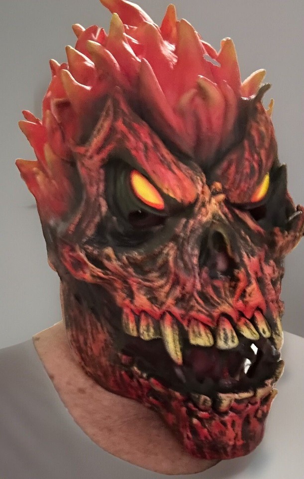 “Fearsome Faces” Mask Fire Skull Halloween (2011) Rubber/Latex | eBay