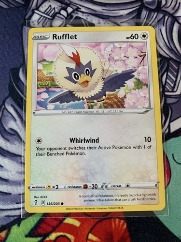 Pokemon TCG Rufflet Card Evolving Skies 136/203 NM/M With Free Penny ...